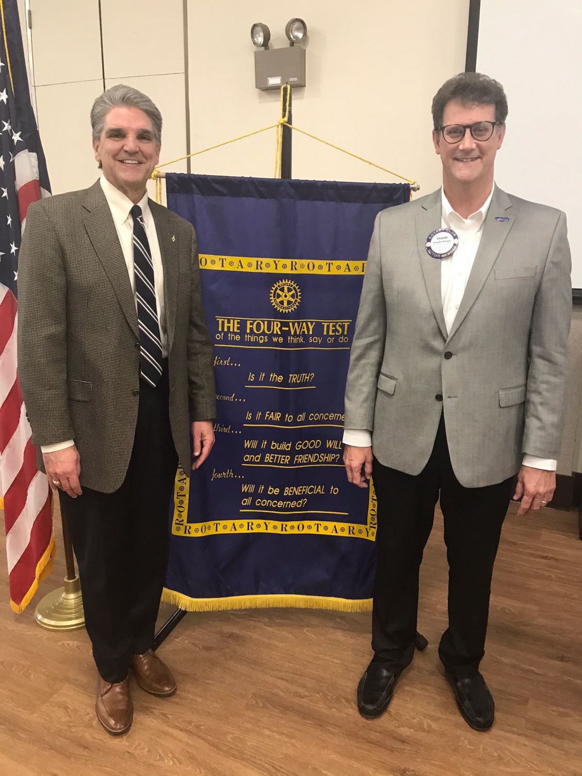 Left to right: Dr. Mark Walker, Club President Vaughn Berger