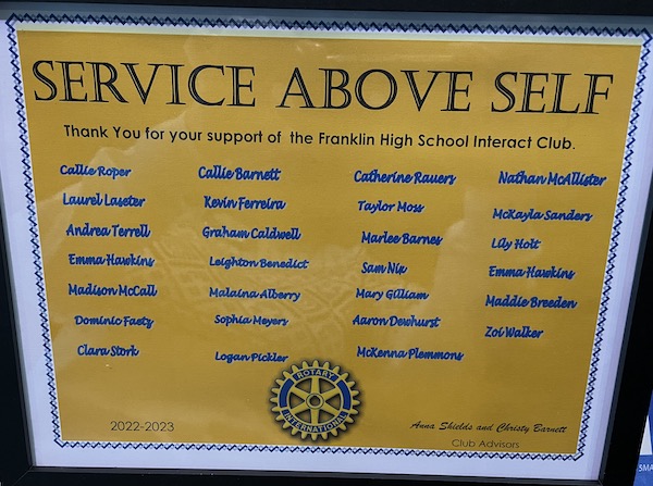 Rotary Club of Franklin member John Short presented the certificate at ...